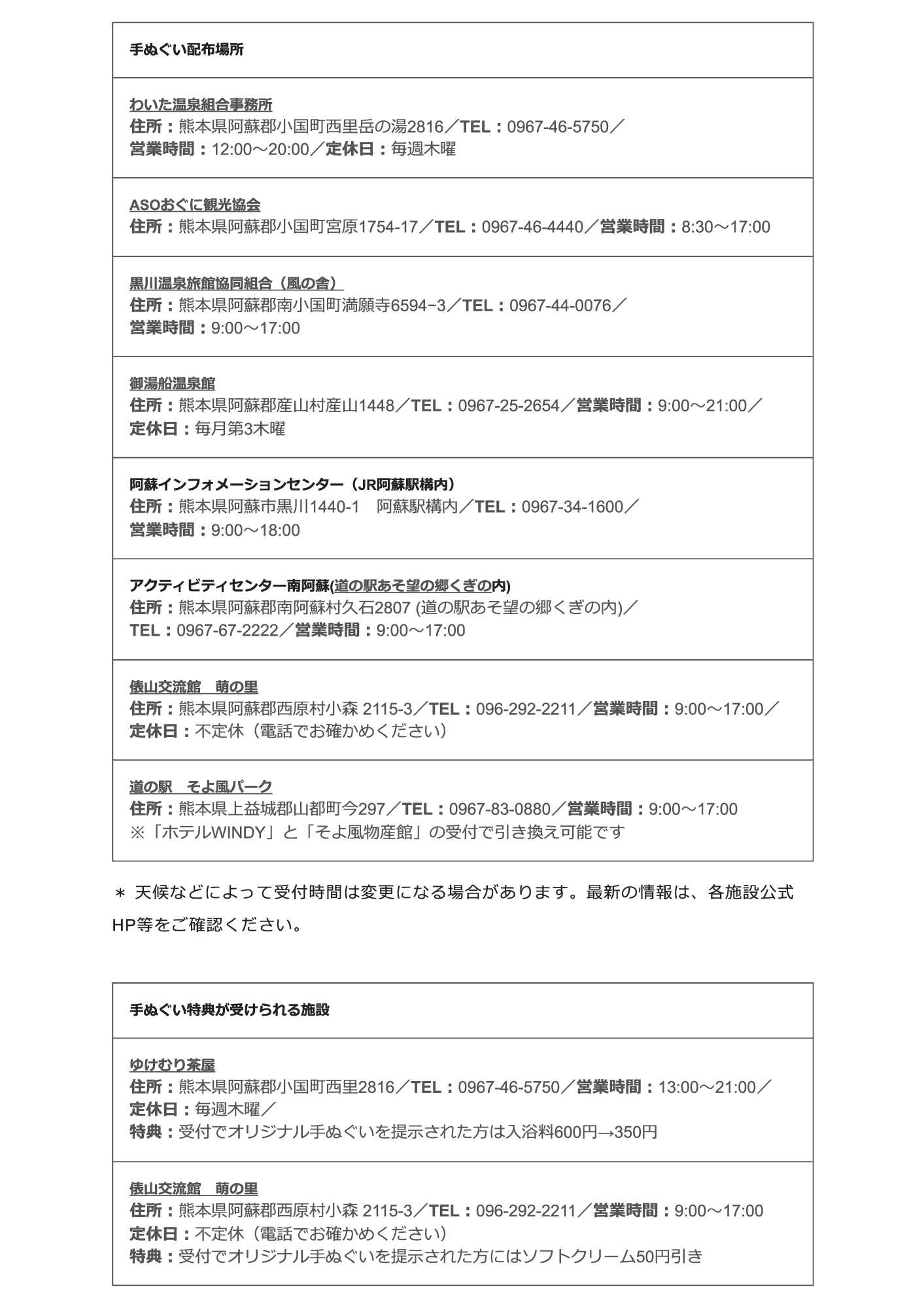 YAMAPキャンペーン 手ぬぐい・特典配布終了のお知らせ | 高森観光推進機構